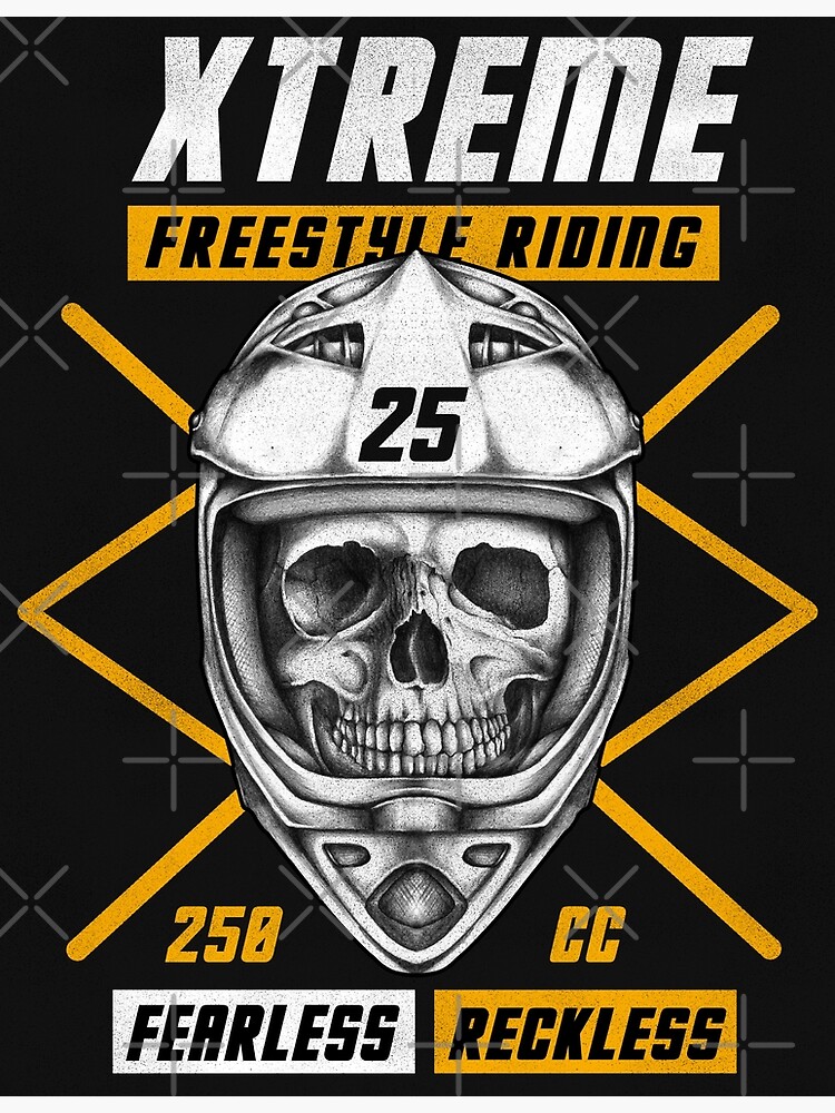 "Freestyle Riding - Fearless Reckless Concept with Hipster Skull Head ...
