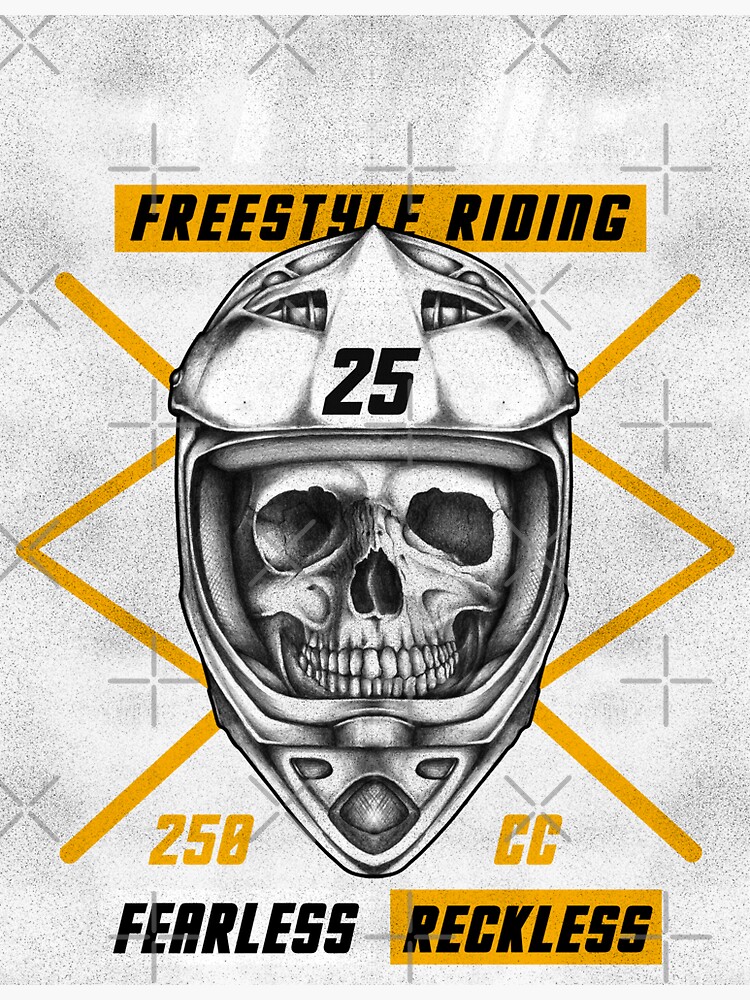 "Freestyle Riding - Fearless Reckless Concept with Hipster Skull Head ...