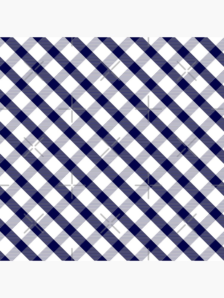 "Navy Gingham Diagonal" Sticker by eddyscanyon | Redbubble
