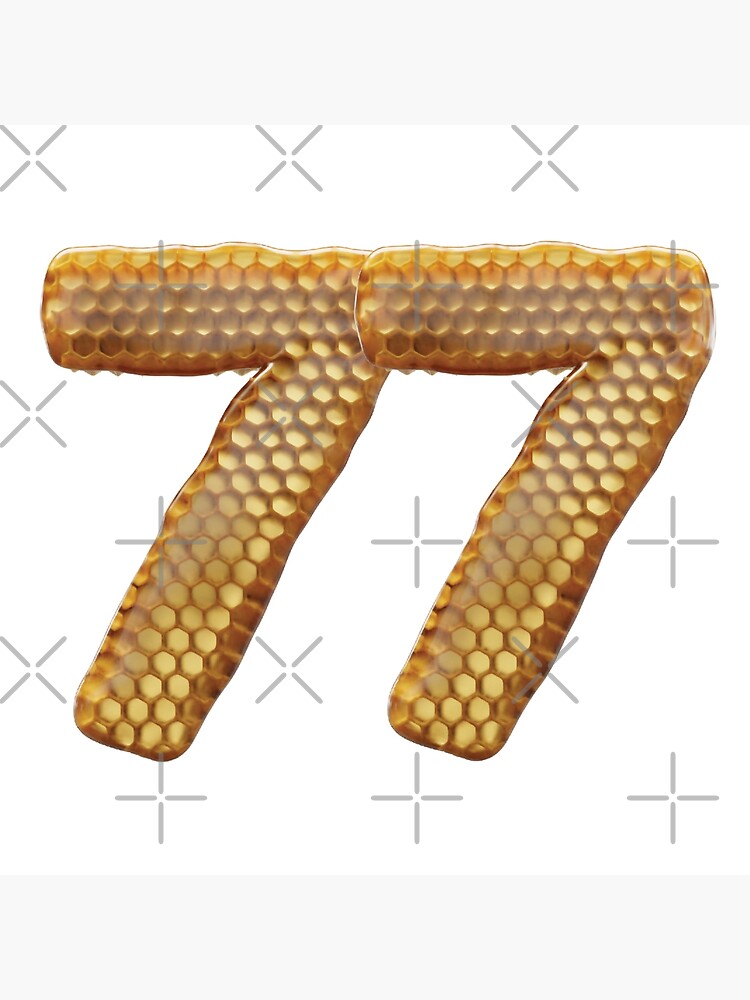 "77 Number 3d Honey Numbers Font" Poster by HelloFromAja | Redbubble