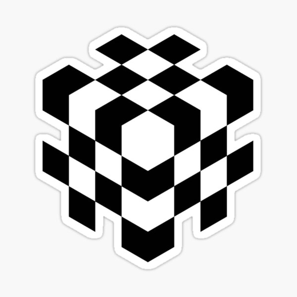 "Cube 2D Black Transparent" Sticker by StormApparel | Redbubble