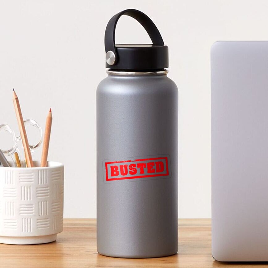 "Busted Logo (red)" Sticker for Sale by emmalsummerhaye | Redbubble