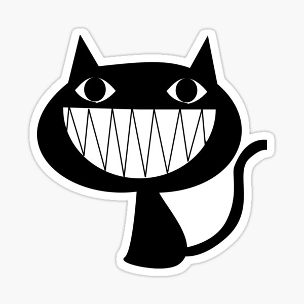 "Smile Black Cat" Sticker for Sale by RunTown | Redbubble