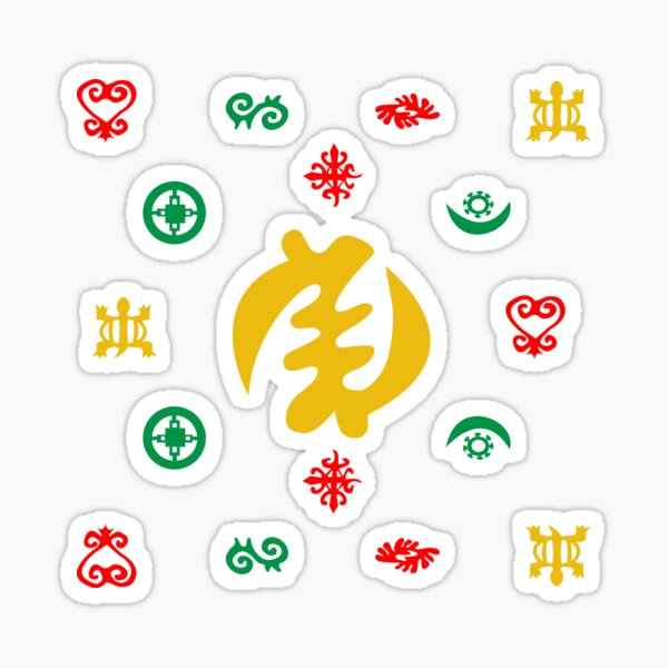 "Adinkra Symbols - Gye Nyame highlighted - White" Sticker by SammyBad ...