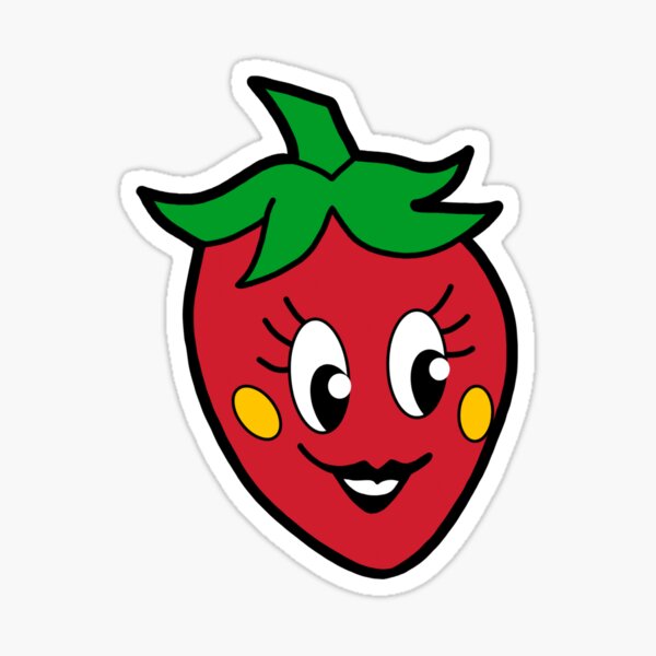 "strawberry cartoon" Sticker for Sale by yntcd | Redbubble
