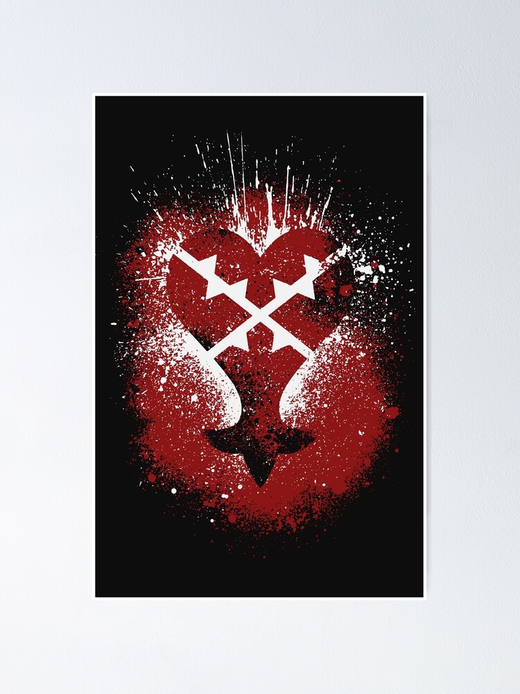 "Kingdom Hearts Brushed Heartless Emblem" Poster for Sale by Fabio ...