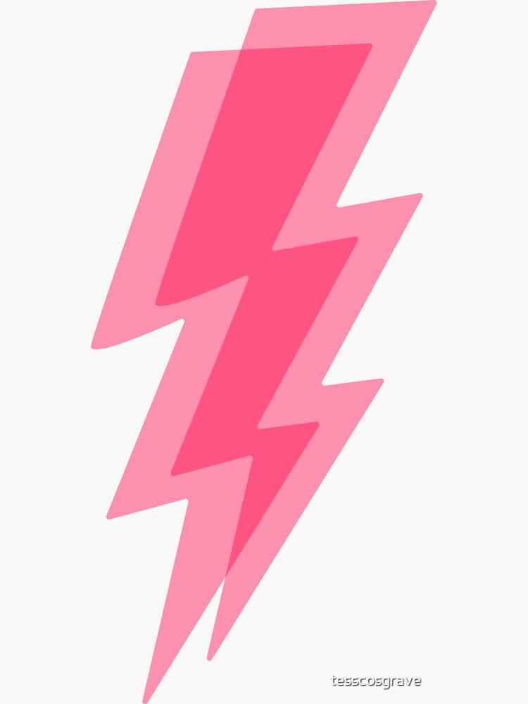 "Red/Pink Lighting Bolt - Sticker" Sticker by tesscosgrave | Redbubble