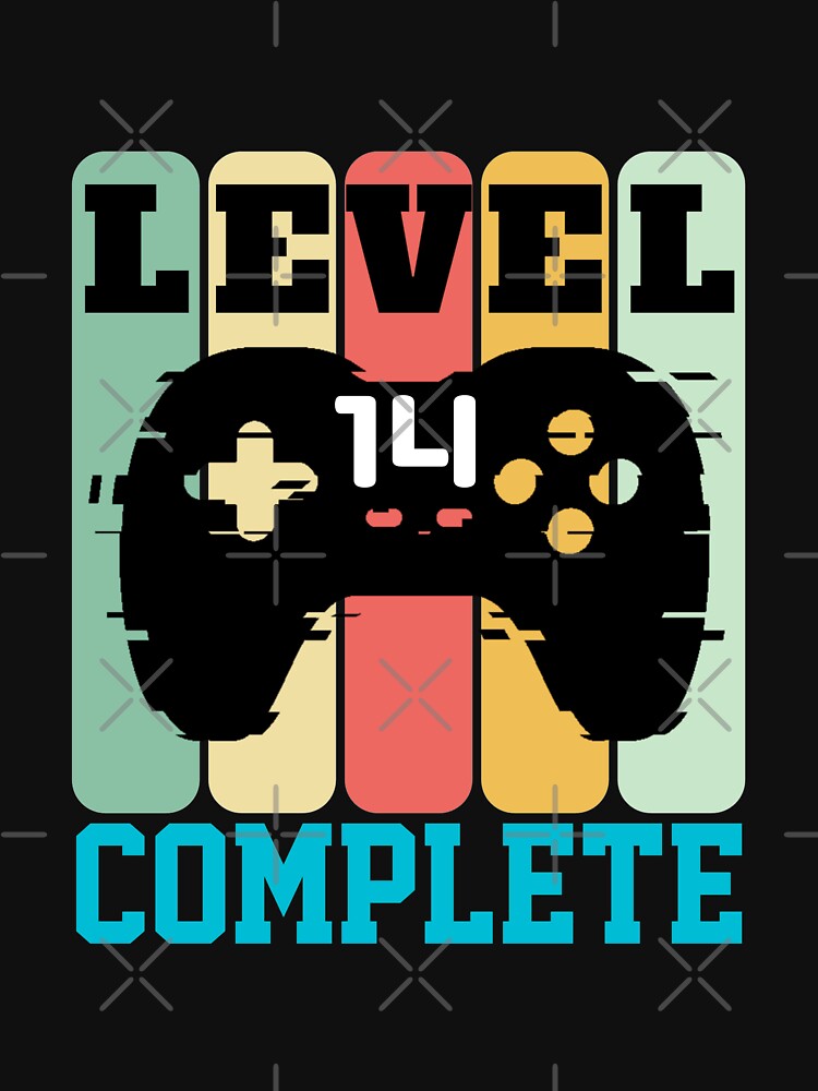 "Level 14 Complete Funny Retro Vintage Gamepad Gamers Birthday Gift For ...