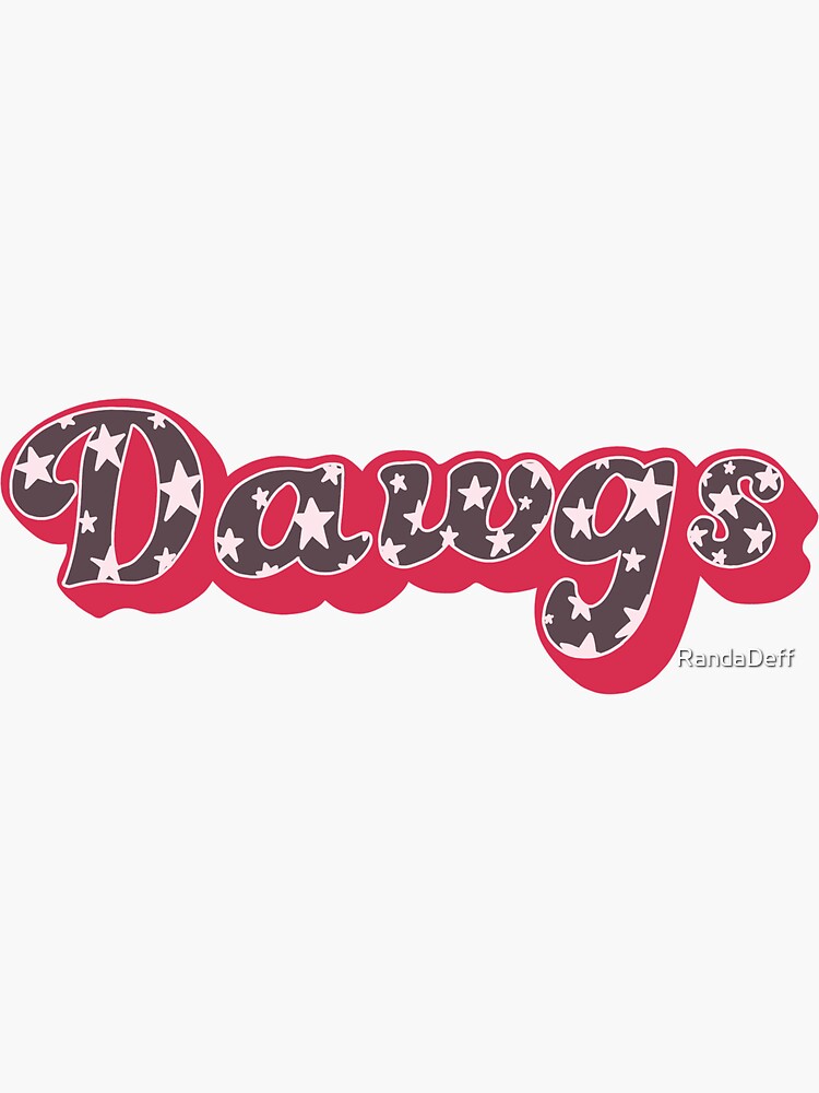 "Dawgs Retro Stars" Sticker for Sale by RandaDeff | Redbubble