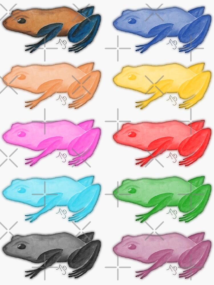 "Rainbow Frogs" Sticker by TheMaykUpArtist | Redbubble
