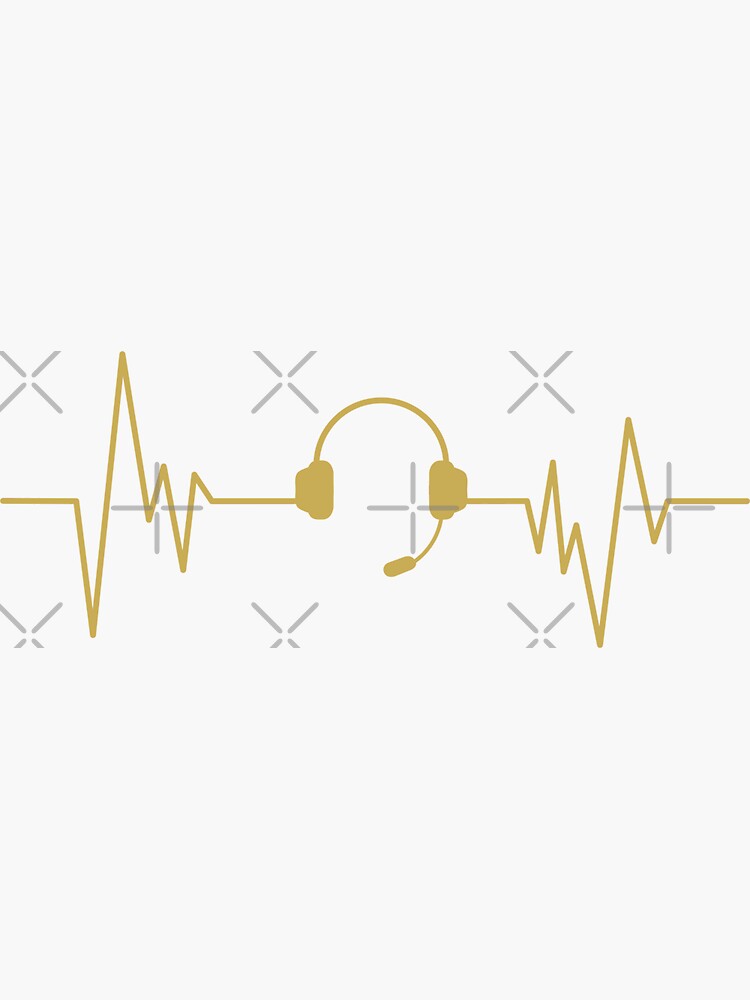 "911 Hero Dispatcher Headset Heartbeat" Sticker for Sale by PLLDesigns ...