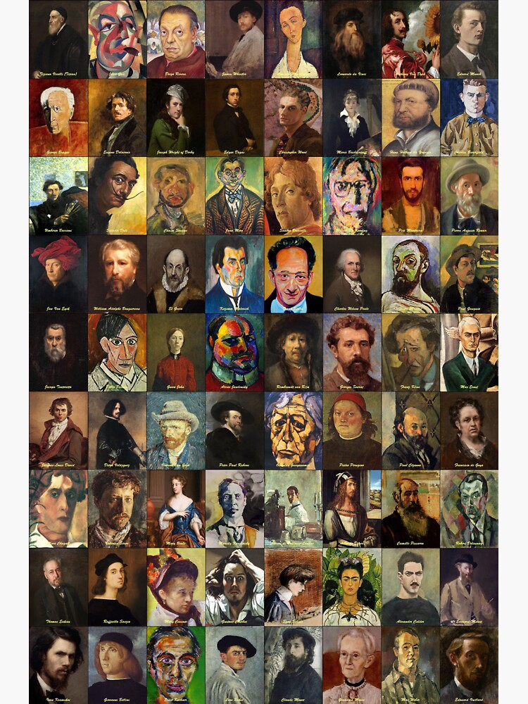 "Artist Self-Portraits" Sticker for Sale by Montage-Madness | Redbubble
