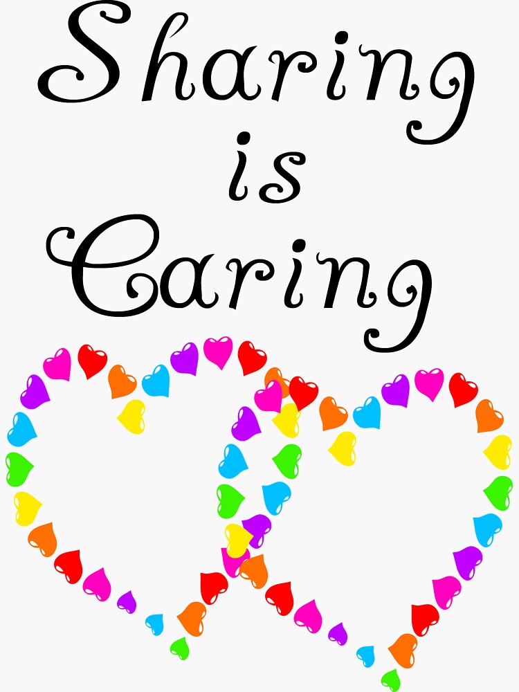 " Sharing Is Caring" Sticker for Sale by StormApparel | Redbubble