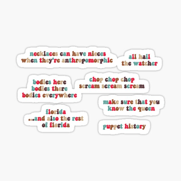 "puppet history songs sticker pack" Sticker for Sale by etherealannie ...