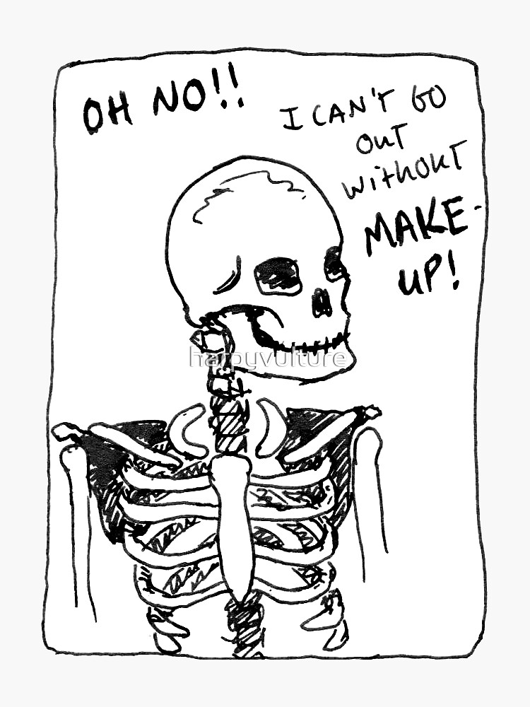 "Shy Skeleton" Sticker for Sale by harpyvulture | Redbubble