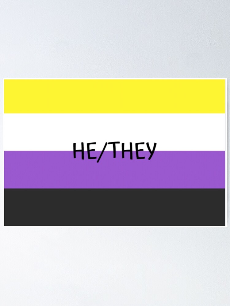 "Non Binary Pronouns Flag" Poster by dairyfreegoblin | Redbubble