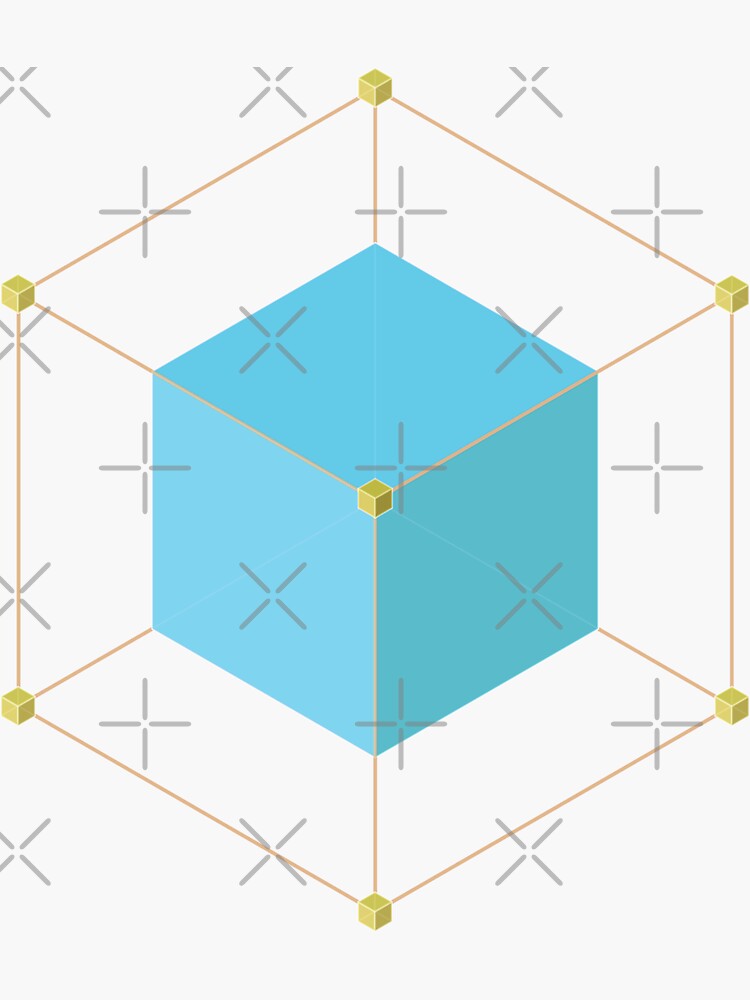 "3D Vertex Cube" Sticker by 9bit | Redbubble