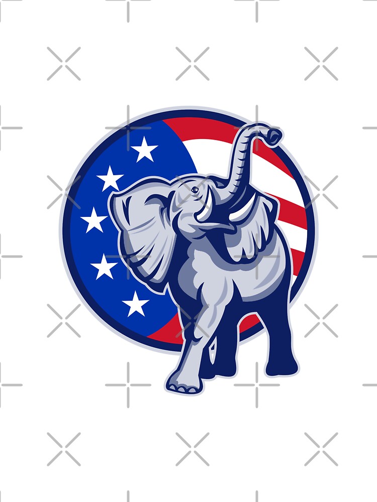 "Republican Elephant Mascot USA Flag" Postcard for Sale by patrimonio ...