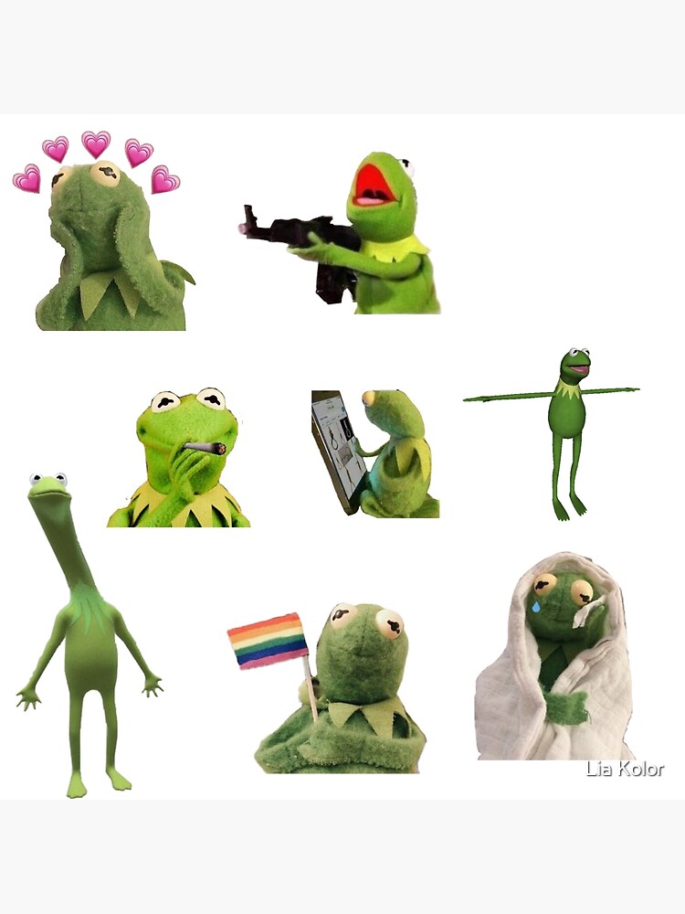 "Kermit meme sticker set" Poster by LiushGirl | Redbubble