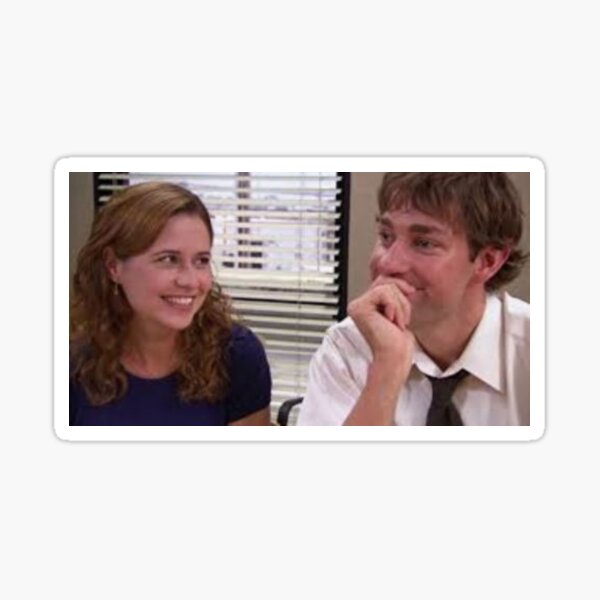 "The Office: Pam And Jim" Sticker by moniqsells | Redbubble