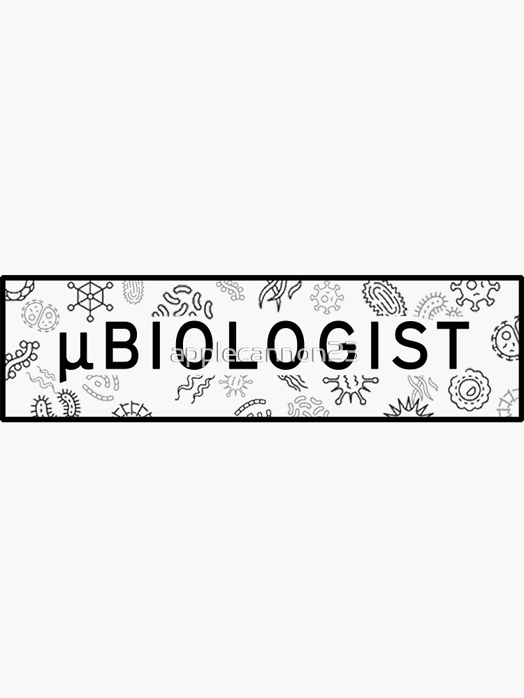 "µbiologist (microbiologist)" Sticker for Sale by applecannon23 | Redbubble