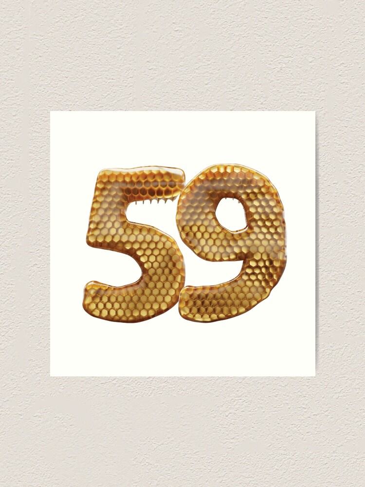 "59 Number 3d Honey Numbers Font" Art Print for Sale by HelloFromAja ...
