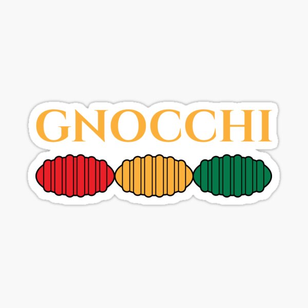 "Gnocchi TriColor" Sticker for Sale by LaftaDesign | Redbubble
