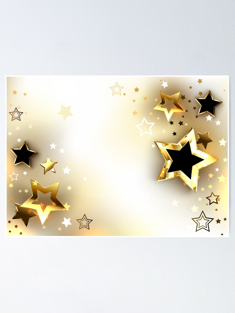 "White Background with Gold Stars" Poster for Sale by Blackmoon9 ...