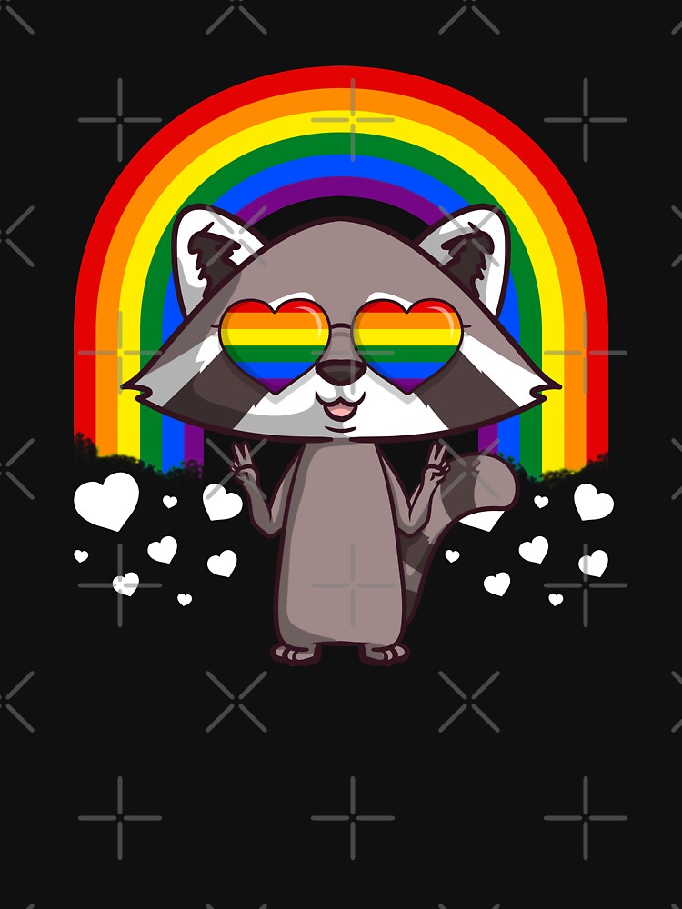 "Raccoon Gay Pride LGBT Rainbow" T-shirt by fatamyfan1 | Redbubble