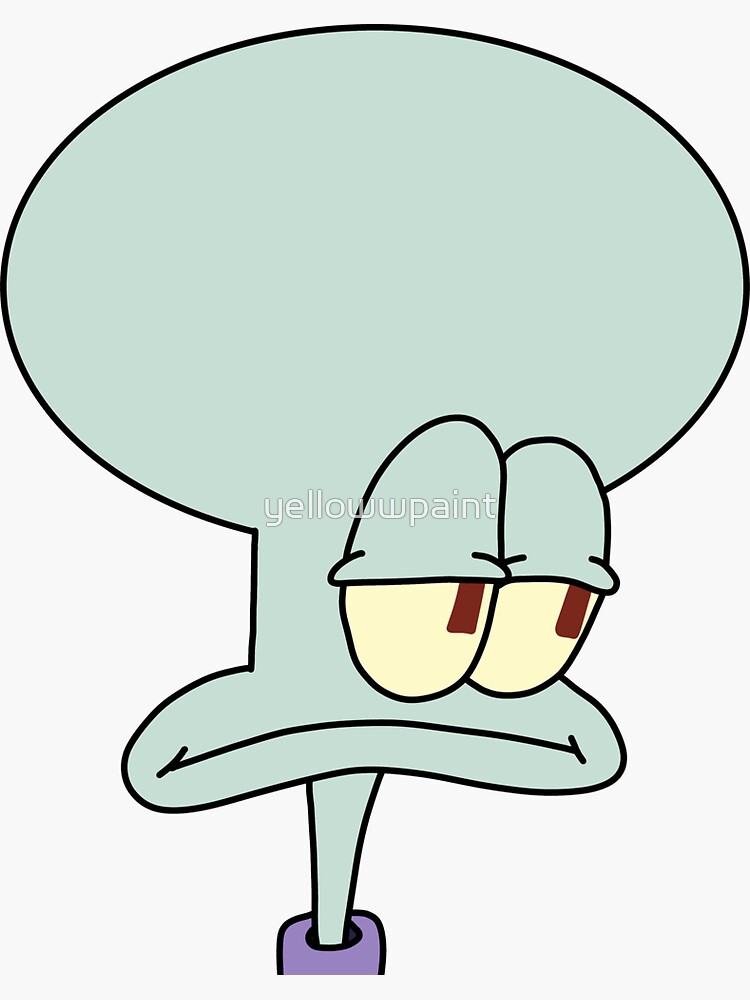 "Squidward With No Nose" Sticker by yellowwpaint | Redbubble