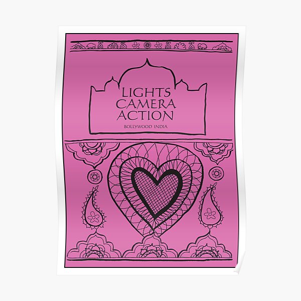 "Indian Illustration 'Lights Camera Action'" Poster for Sale by ...