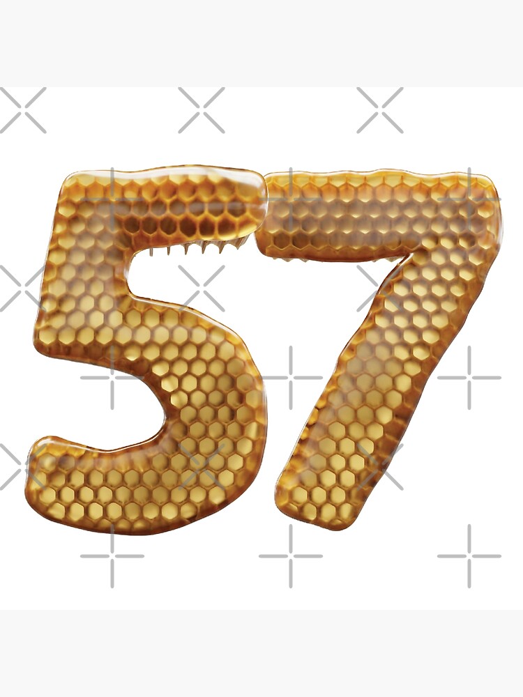 "57 Number 3d Honey Numbers Font" Art Print by HelloFromAja | Redbubble
