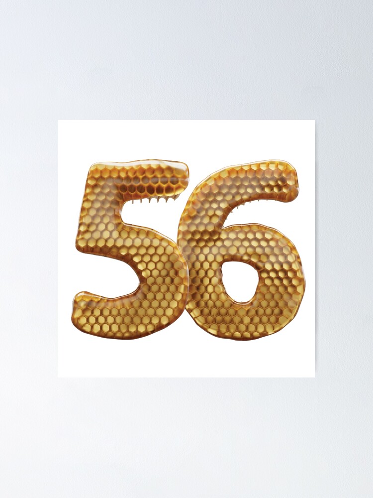 "56 Number 3d Honey Numbers Font" Poster by HelloFromAja | Redbubble