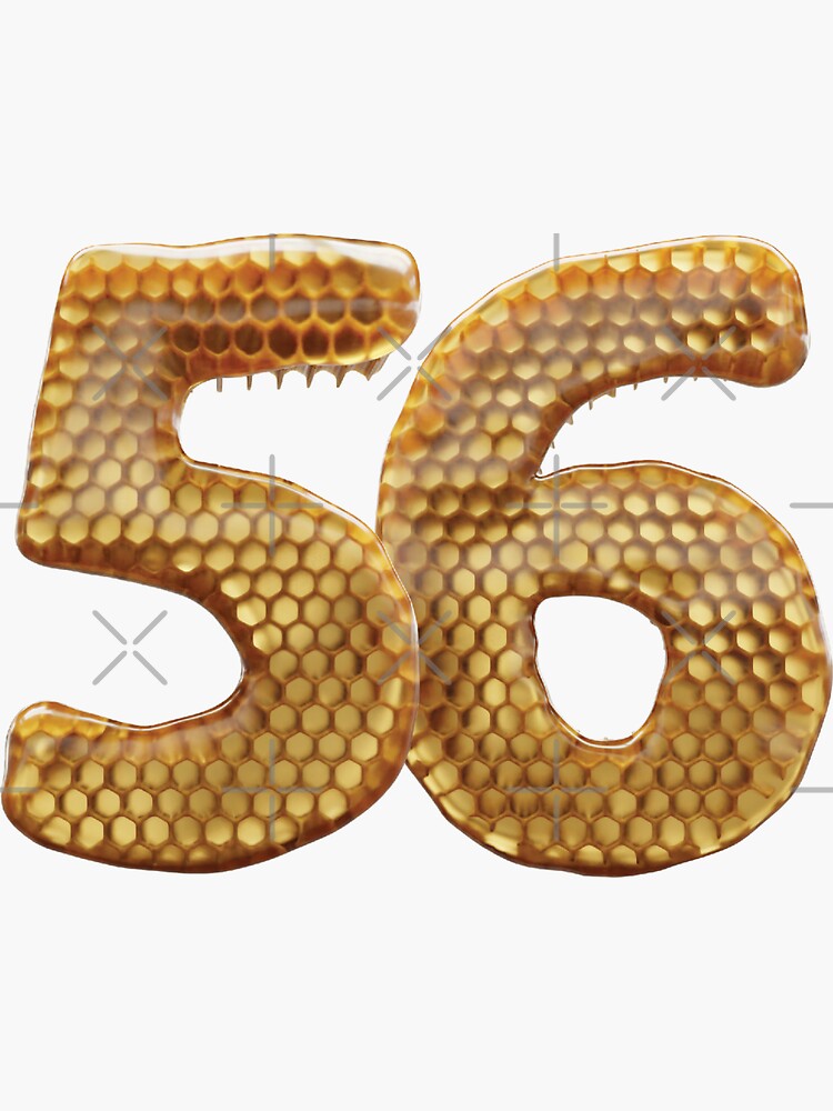 "56 Number 3d Honey Numbers Font" Sticker for Sale by HelloFromAja ...