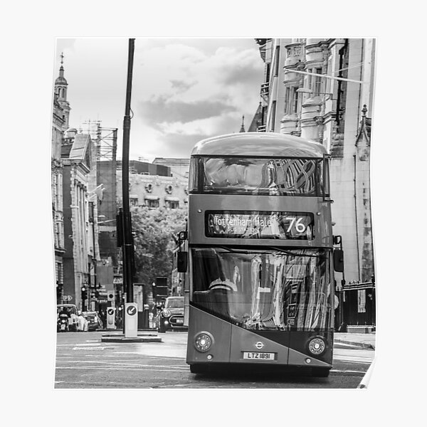 "London Bus Black and White Print" Poster by APLC | Redbubble