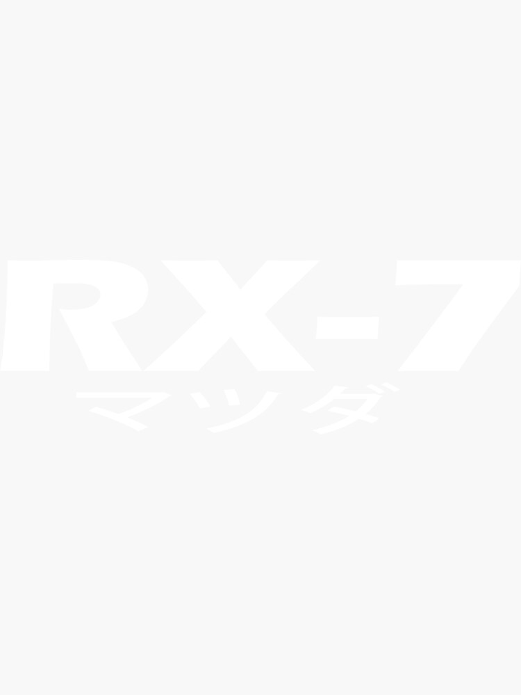 "Mazda RX7 Logo White" Sticker for Sale by MCfiddyone | Redbubble