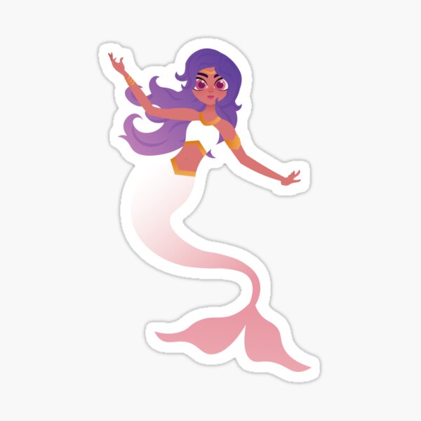 "Ava the mermaid" Sticker for Sale by lottevdbosch | Redbubble