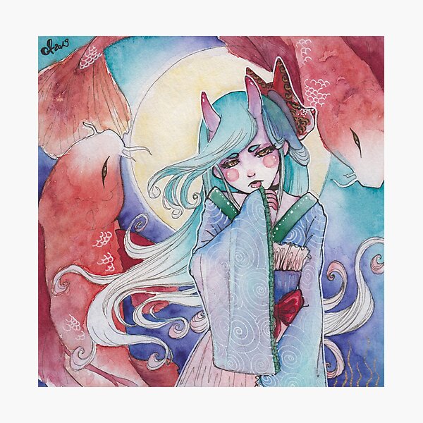 "Japanese Youkai with Koi Fish" Photographic Print for Sale by KanbiArt ...
