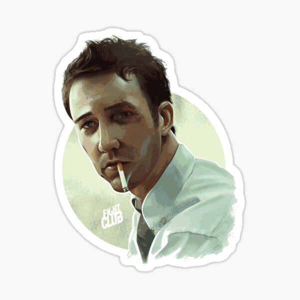 "Fight Club - Edward Norton Artwork - Tyler Durden" Sticker for Sale by ...
