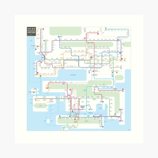 "Hong Kong-Shenzhen metro map " Art Print for Sale by Jug Cerovic ...
