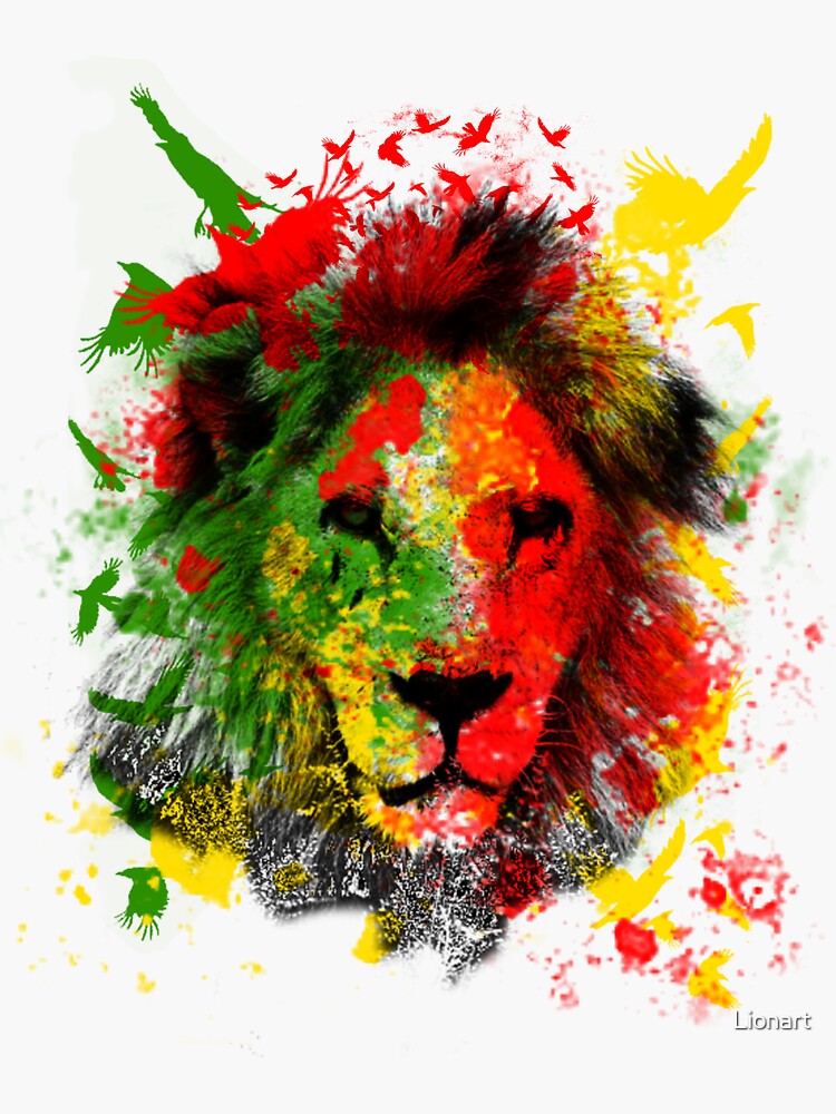 "Rasta/Reggae Lion" Sticker by Lionart | Redbubble