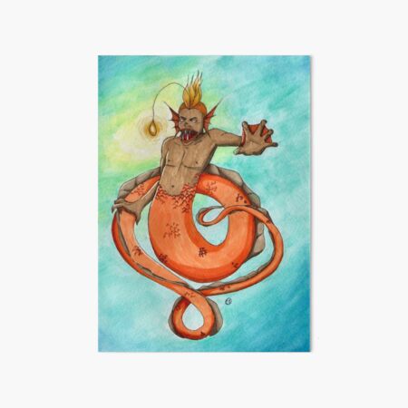 Lámina rígida «Angler Fish Merman» de Galacticsoupart | Redbubble