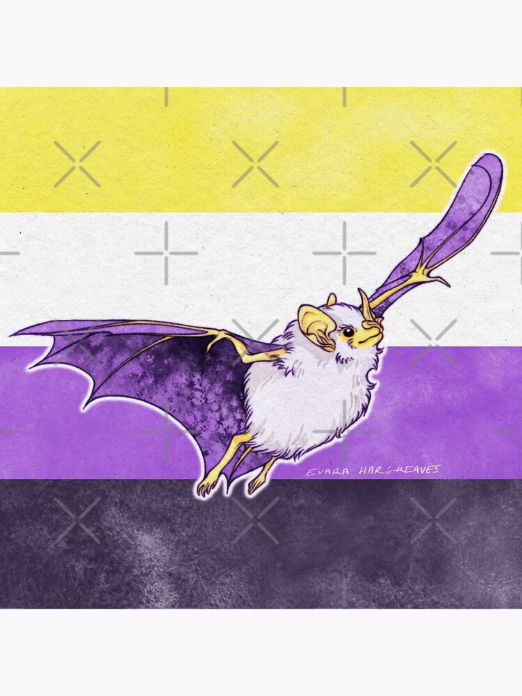 "Pride bat: NB flag" Photographic Print by EvaraHargreaves | Redbubble