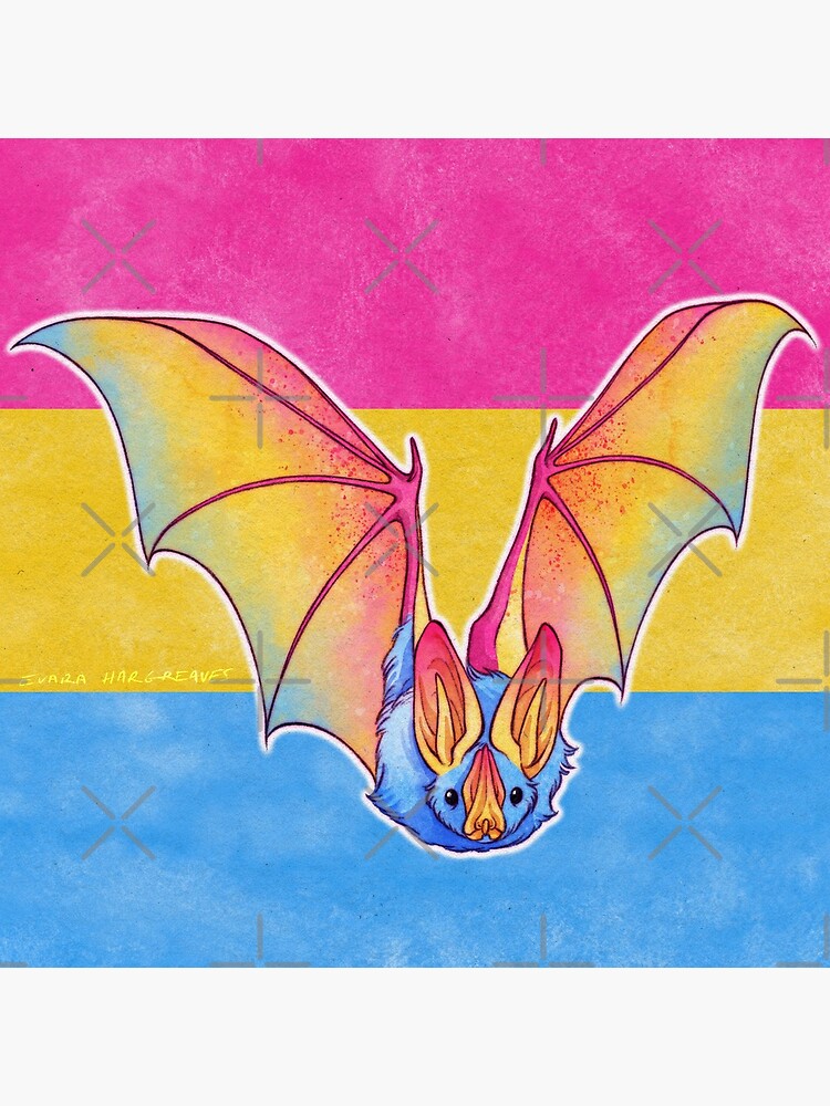 "Pride bat: Pan flag" Art Print for Sale by EvaraHargreaves | Redbubble