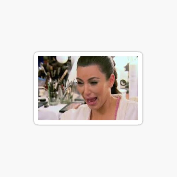 "Kim Kardashian crying face" Sticker by Moldavidson1 | Redbubble