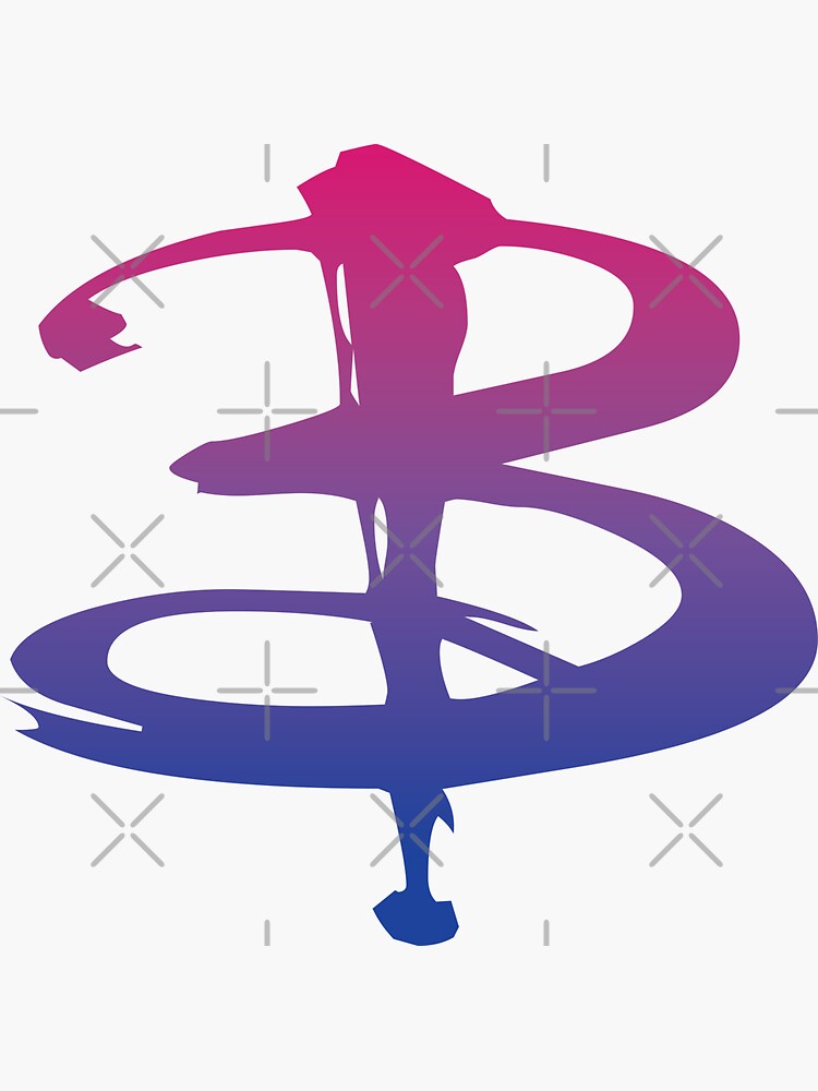 "B Logo Bisexual Pride - Buffy" Sticker by Queerdelion | Redbubble