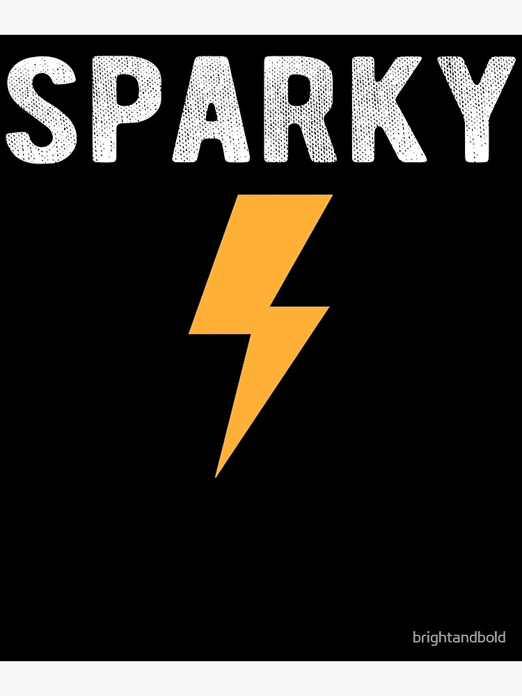 "Electrician Gift Funny Sparky Nickname Lightning Bolt" Canvas Print ...