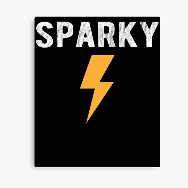 "Electrician Gift Funny Sparky Nickname Lightning Bolt" Canvas Print ...