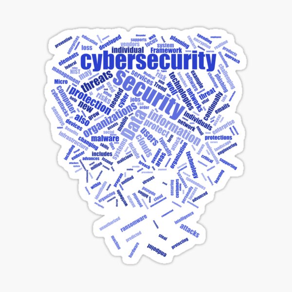 "Cybersecurity wordcloud - Hackers' favorite" Sticker for Sale by ...