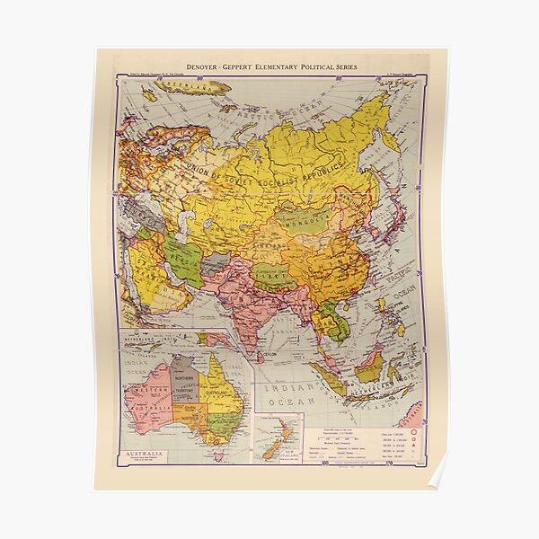 "Map of Asia (1934)" Poster by allhistory | Redbubble